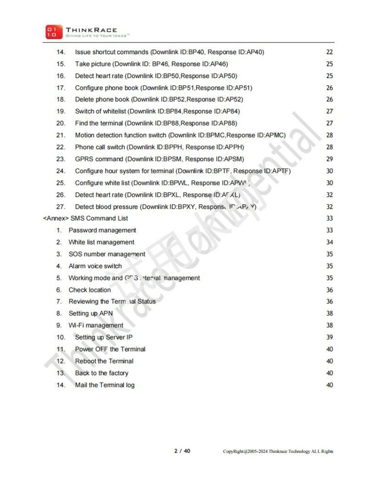 Thinkrace Smart Wearable Device Communication Protocol (English) Connects To GPS Positioning ...