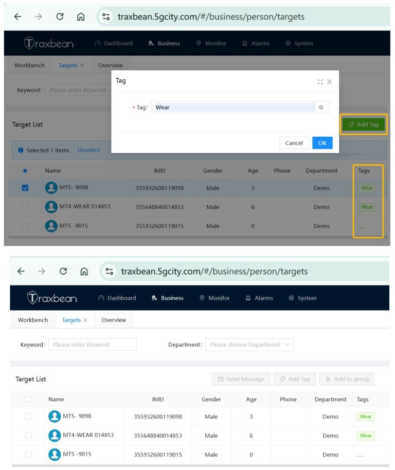 Video demo to add tags to Target - ThinkRace -add tags to target